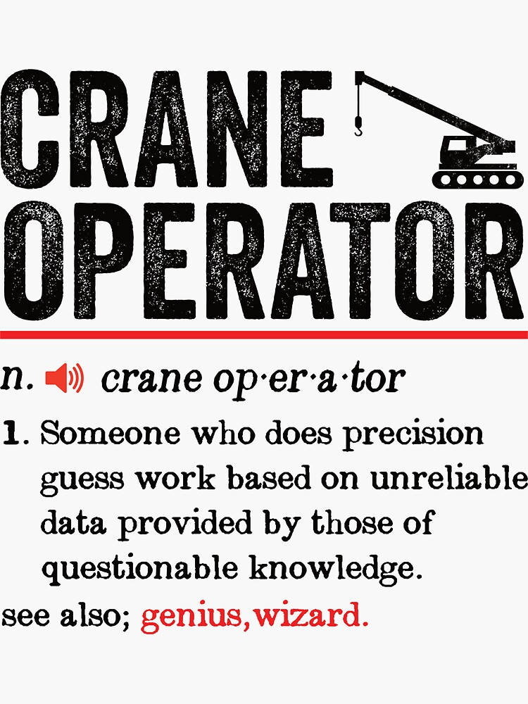 "Crane Operator Funny Definition Dad Uncle Gift Funny Crane Operator ...