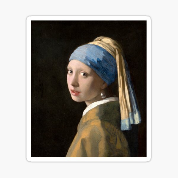 "Vermeer's A Girl With A Pearl Earring" Sticker for Sale by ...