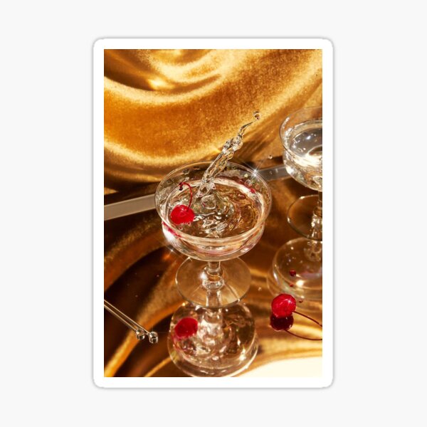 "Vintage Gold Martin Cocktail party for alcohol lover and bar" Sticker ...