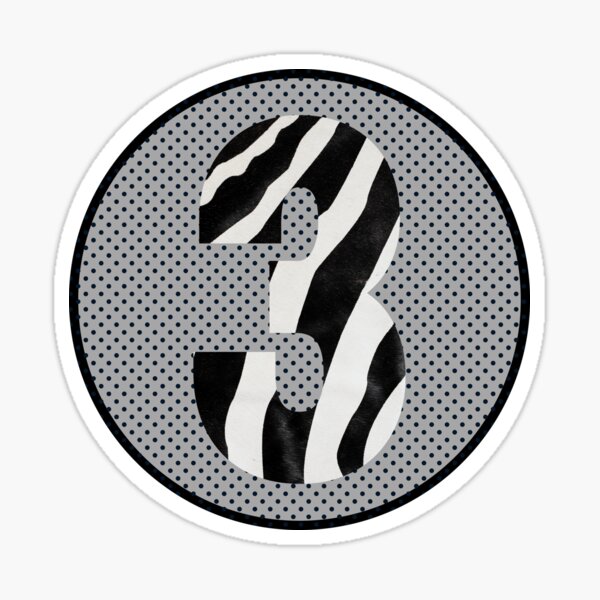 "Zebra Pattern No.3 Number three Mono Three Years Old Birthday Sport ...