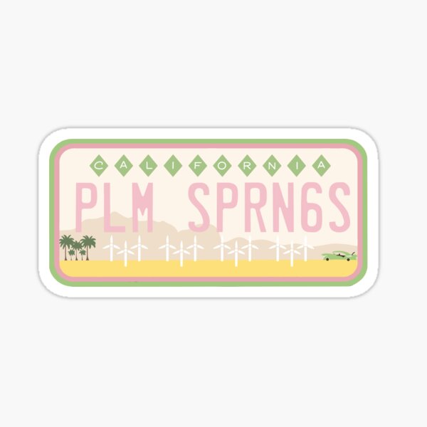 "Palm Springs license plate" Sticker for Sale by SticktoUs | Redbubble