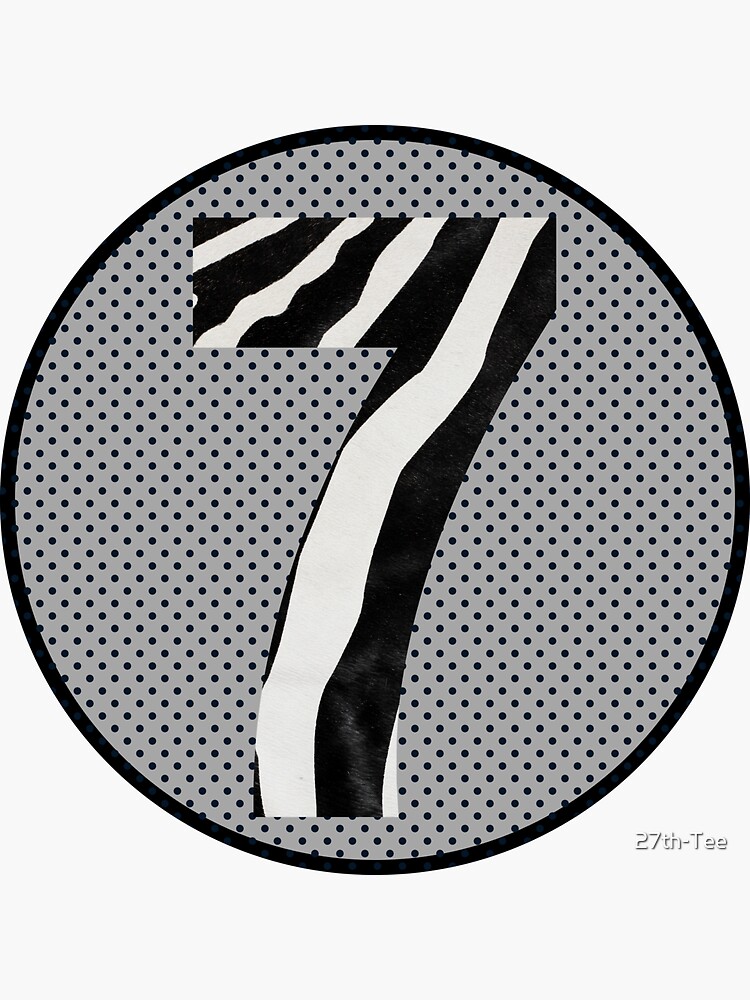 "Zebra Pattern No.7 Number seven Mono Seven Years Old Birthday Sport ...