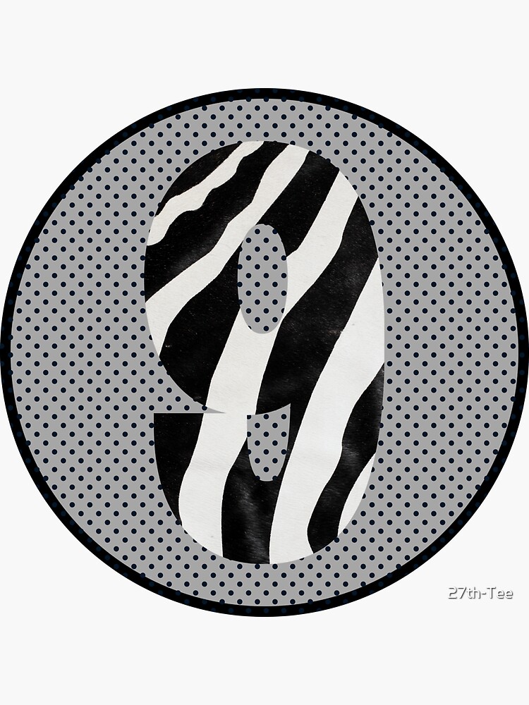 "Zebra Pattern No.9 Number nine Mono Nine Years Old Birthday Sport ...