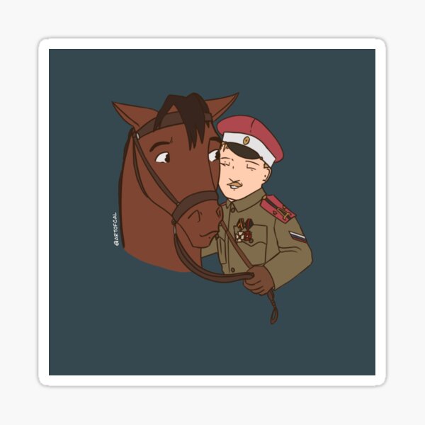 "Best Friends - Blue Backround" Sticker for Sale by cavalryarts | Redbubble