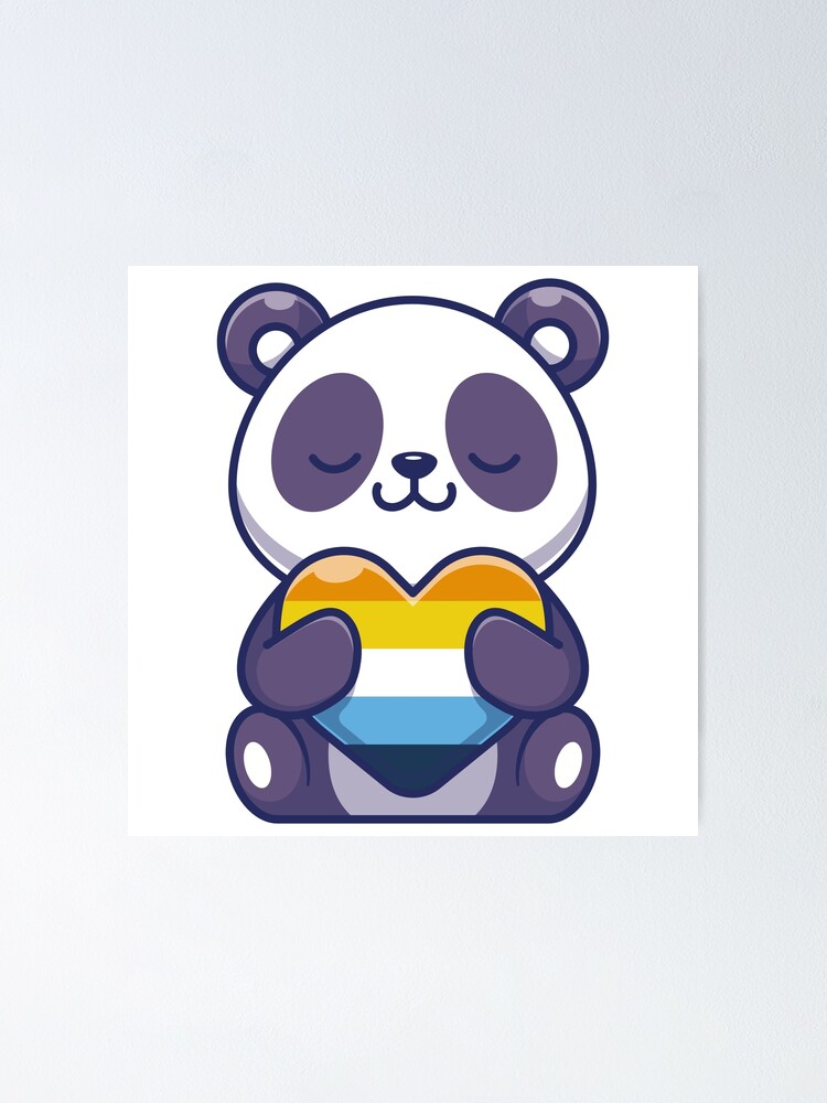 "Aroace Pride Aro Ace Panda Heart" Poster for Sale by thequeershop ...
