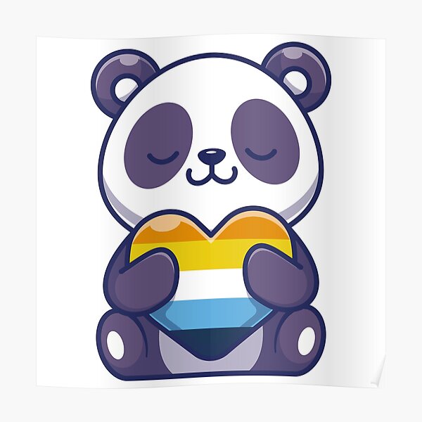 "Aroace Pride Aro Ace Panda Heart" Poster for Sale by thequeershop ...