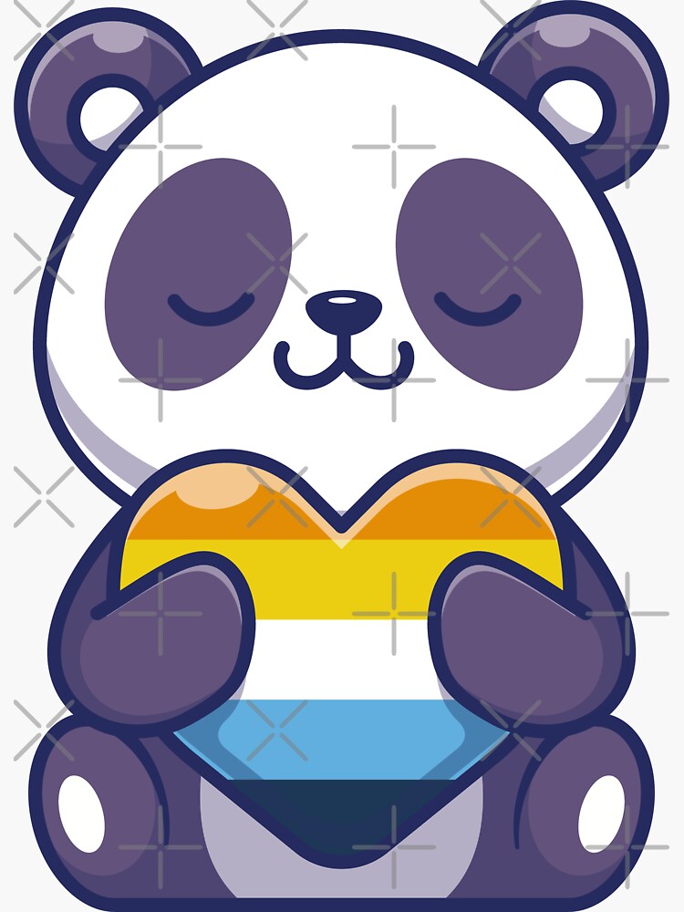 "Aroace Pride Aro Ace Panda Heart" Sticker for Sale by thequeershop ...