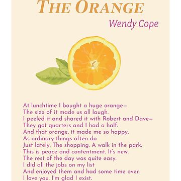 "The Orange Poem" Poster for Sale by margaretannco | Redbubble