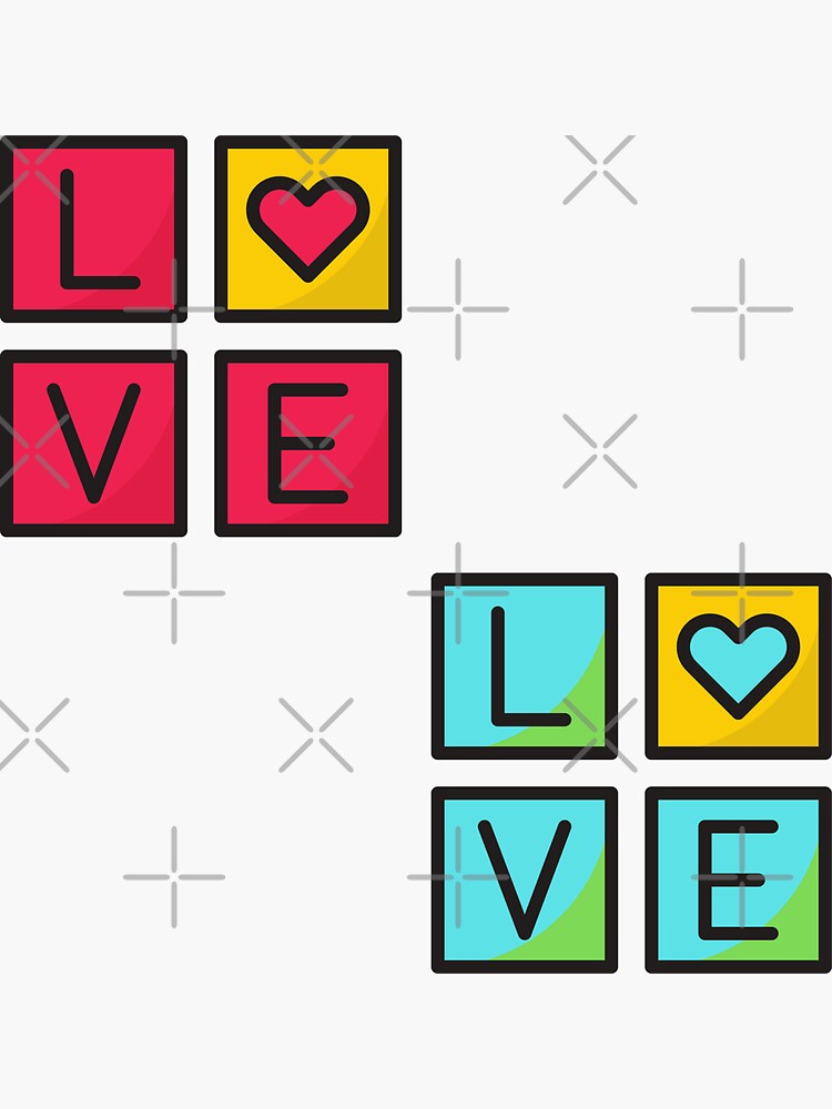 "Love letters square" Sticker for Sale by Sticker-Palace- | Redbubble