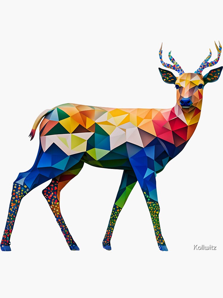 "Rainbow Deer" Sticker for Sale by Kollwitz | Redbubble