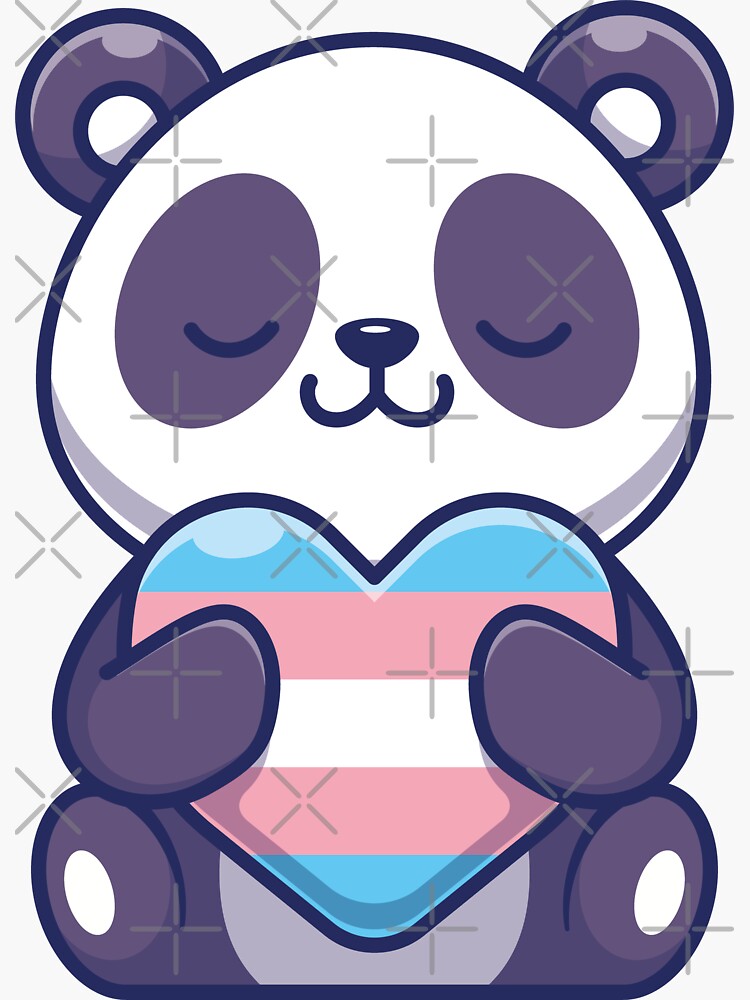 "Trans Pride Panda Kawaii Transgender Pride Heart" Sticker for Sale by ...