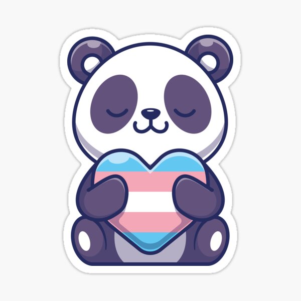 "Trans Pride Panda Kawaii Transgender Pride Heart" Sticker for Sale by ...