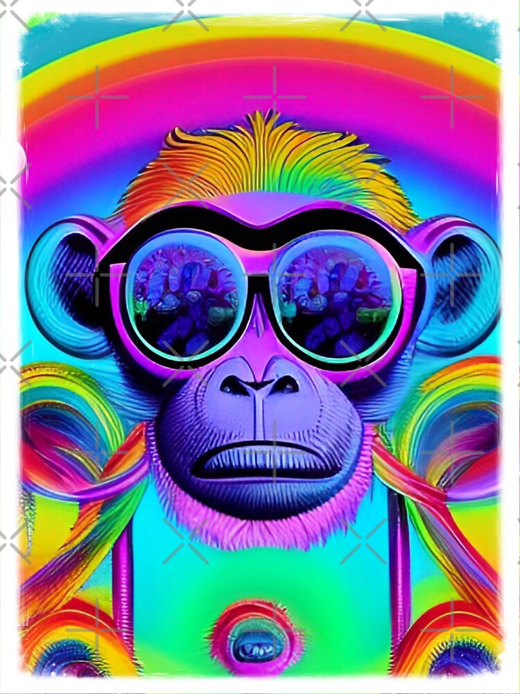 "Monkey Rainbowcore Aesthetic Design " Sticker for Sale by ...