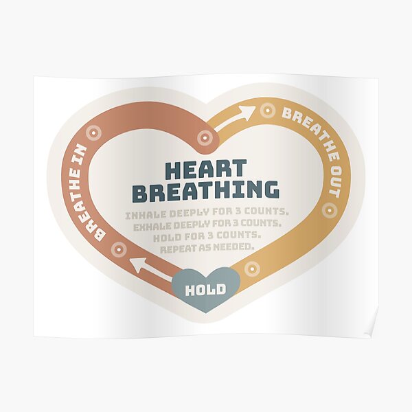 "HEART BREATHING TECHNIQUE - mindfulness exercise - " Poster for Sale ...