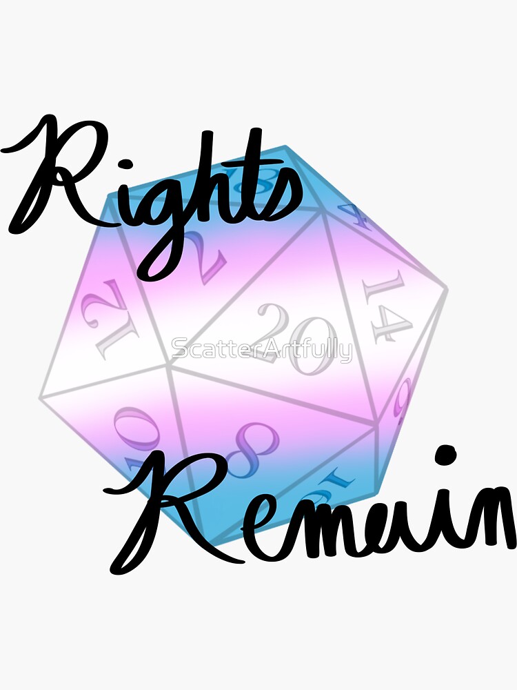 "Rights Remain Nat 20 - Trans" Sticker for Sale by ScatterArtfully ...