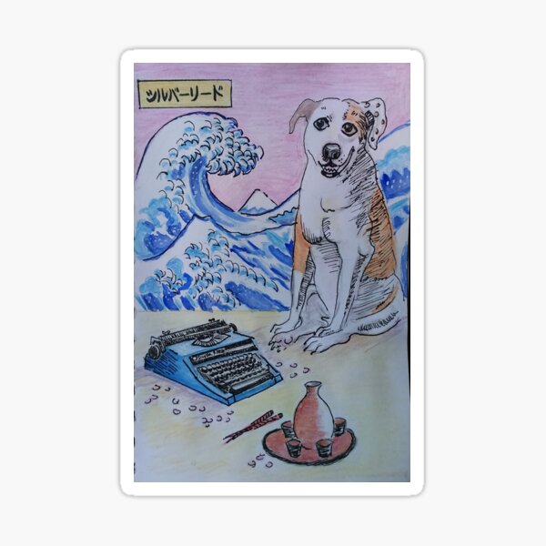 "DOG, WAVE, AND SILVER REED" Sticker for Sale by MarniD9 | Redbubble