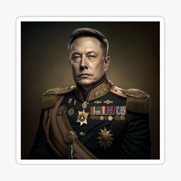 "Elon Musk General " Sticker for Sale by Marysant | Redbubble