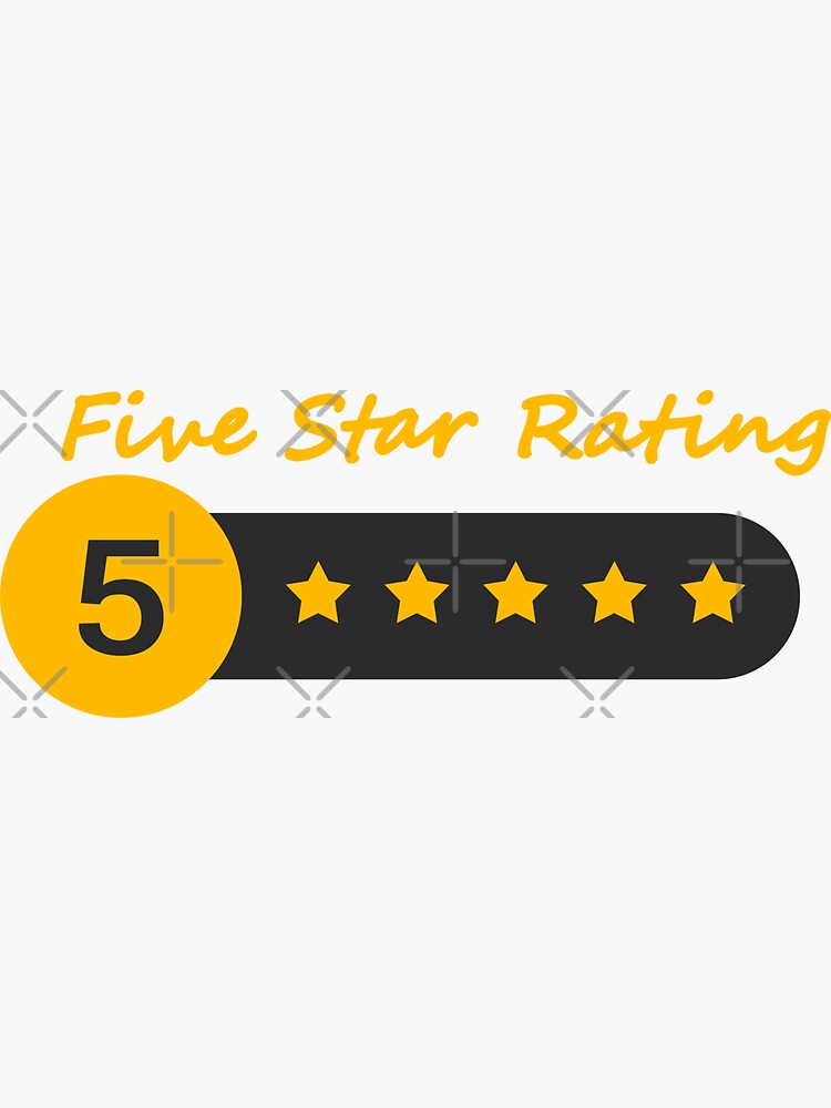 "five star rating" Sticker for Sale by UandHer | Redbubble