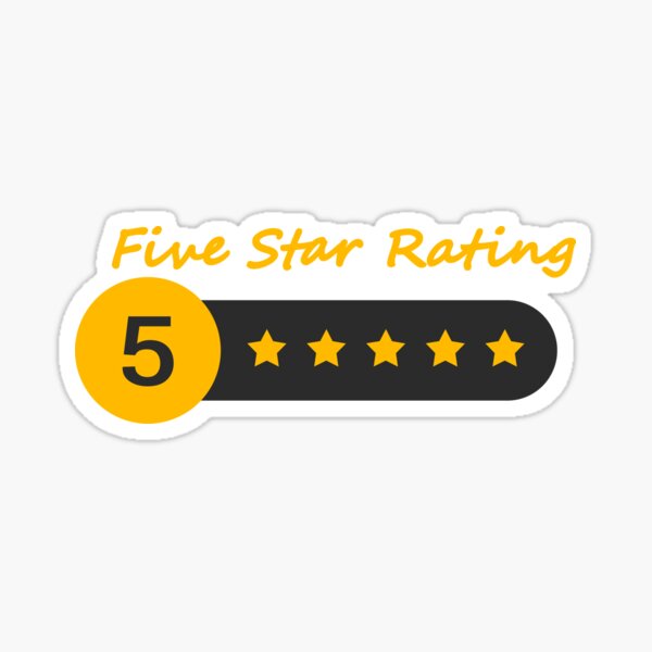 "five star rating" Sticker for Sale by UandHer | Redbubble