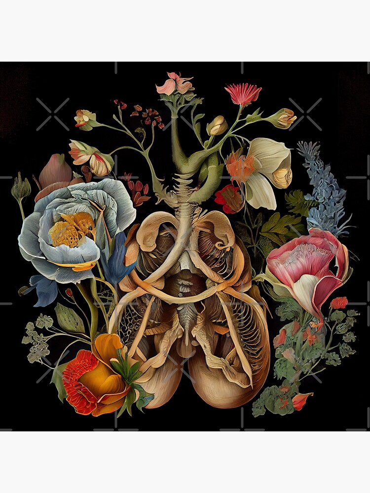 "Beautiful Blossoming Brain Anatomy Art and Botanical Art" Sticker for ...