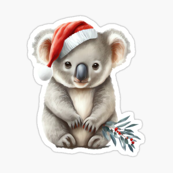 "Koala with Santa hat" Sticker by MAV-Arts | Redbubble