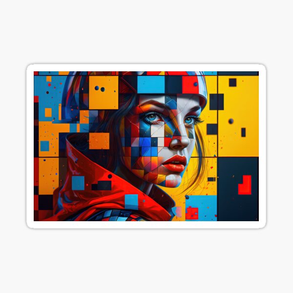 "Ai Generated Woman as Modern Art Poster" Sticker for Sale by ...