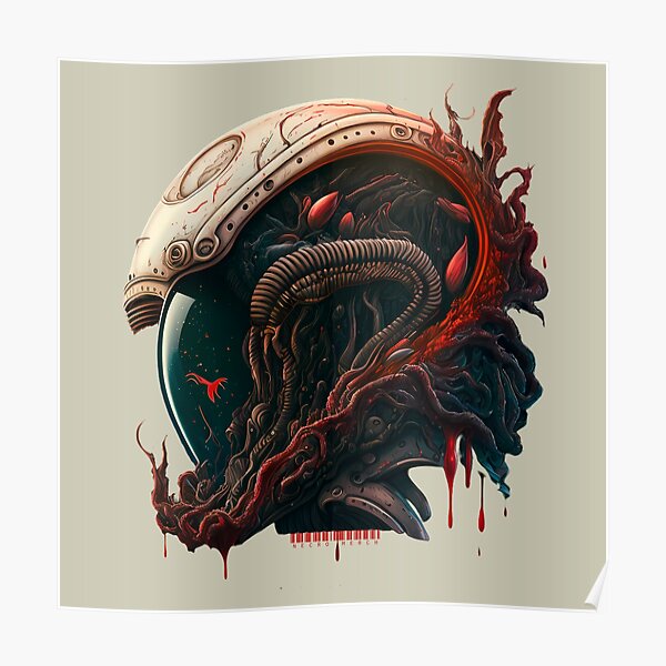 "Xeno Helmet - Necro Merch " Poster for Sale by NecroMerch | Redbubble