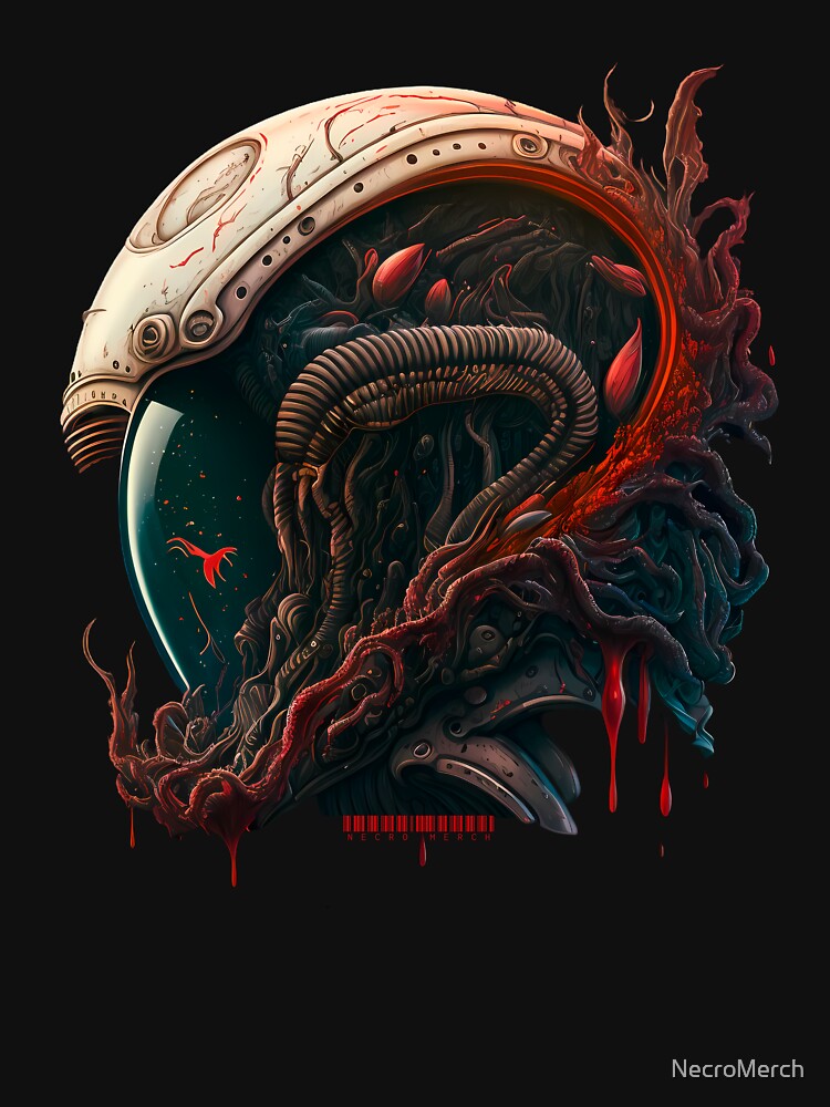 "Xeno Helmet - Necro Merch " T-shirt for Sale by NecroMerch | Redbubble ...
