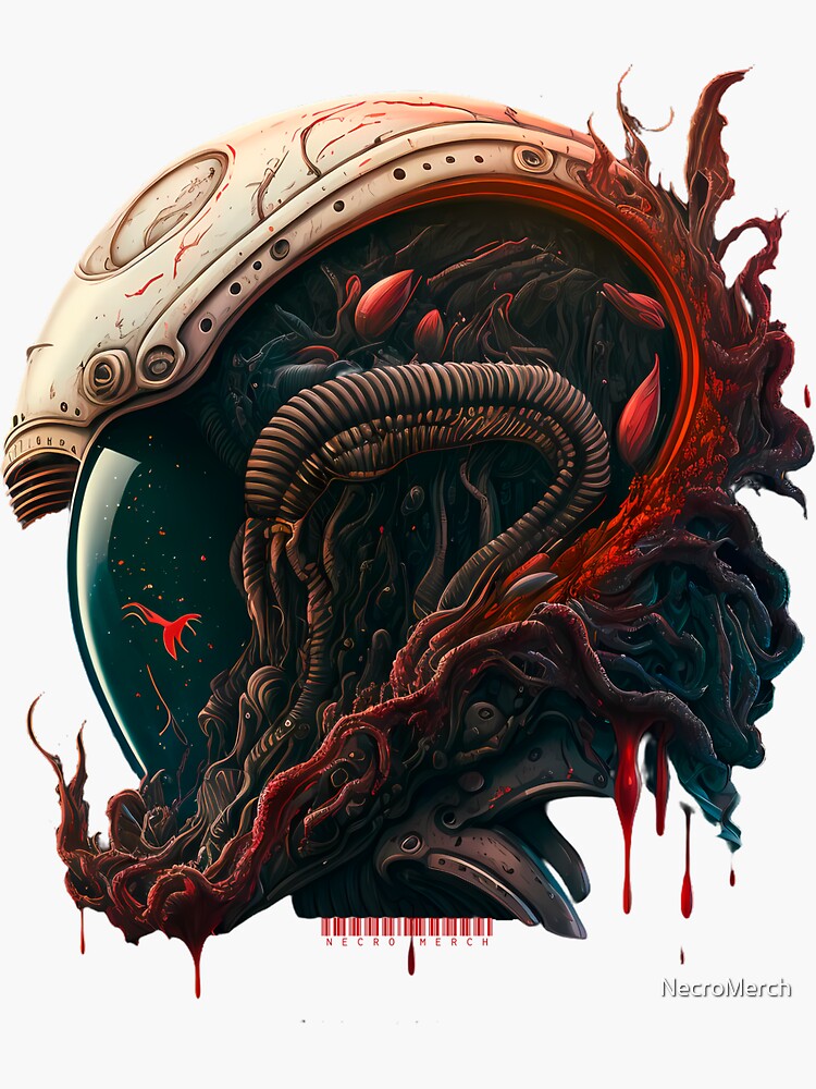 "Xeno Helmet - Necro Merch " Sticker for Sale by NecroMerch | Redbubble