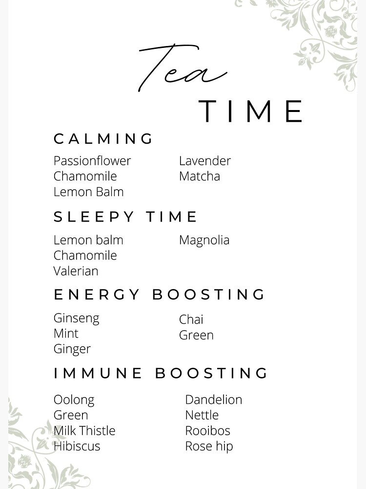 "Tea Time Chart " Sticker for Sale by PensivyLeah | Redbubble