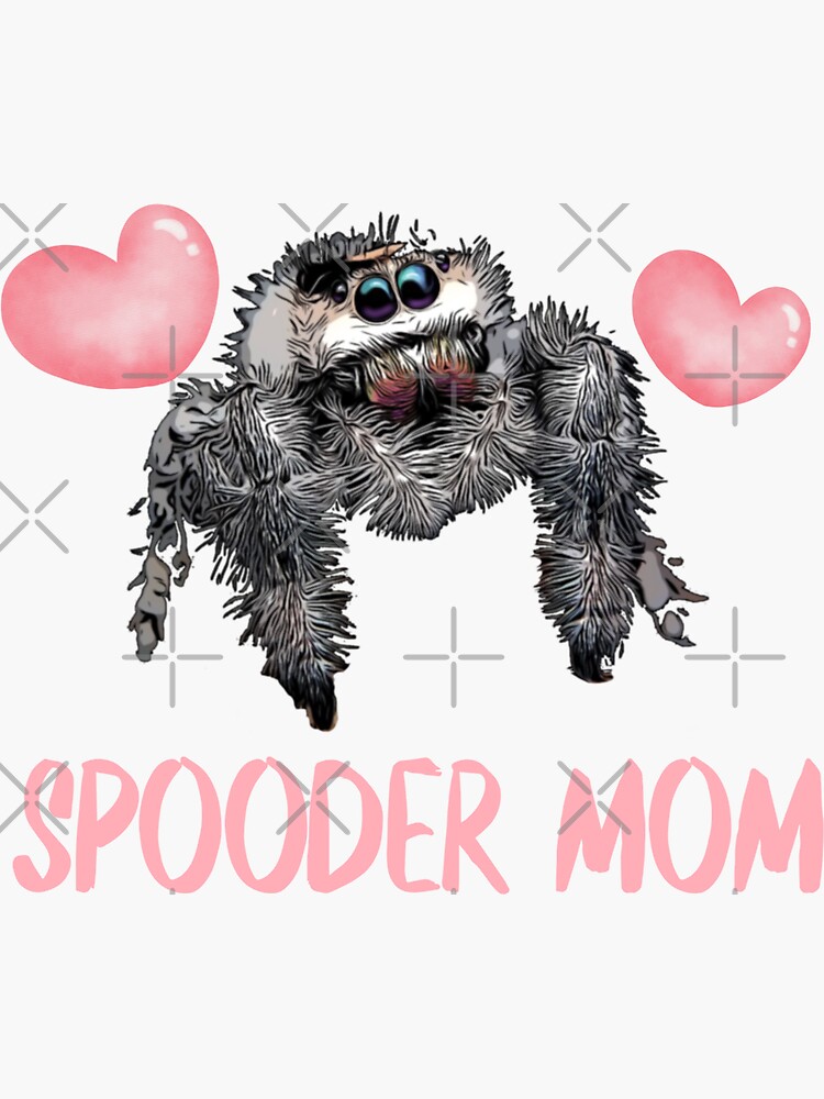 "Pink Spooder Mom Cute Jumping Spider" Sticker for Sale by ...