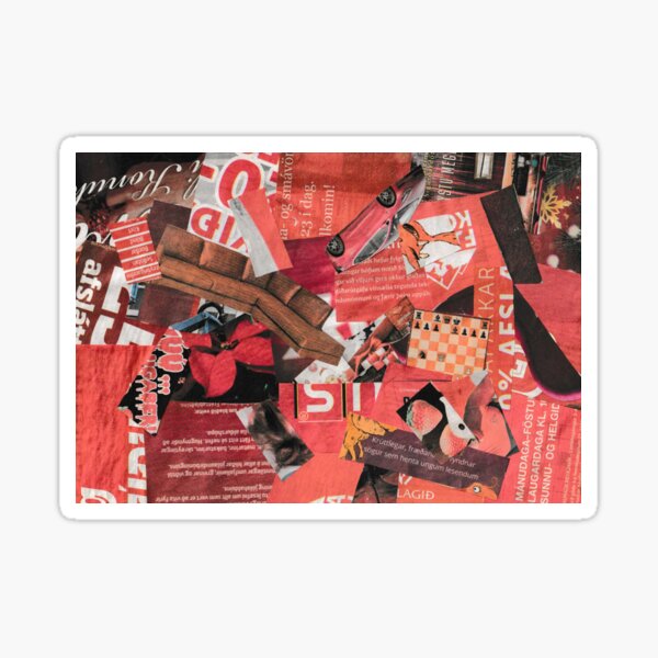 "Red Collage" Sticker for Sale by IsabellaAevar | Redbubble