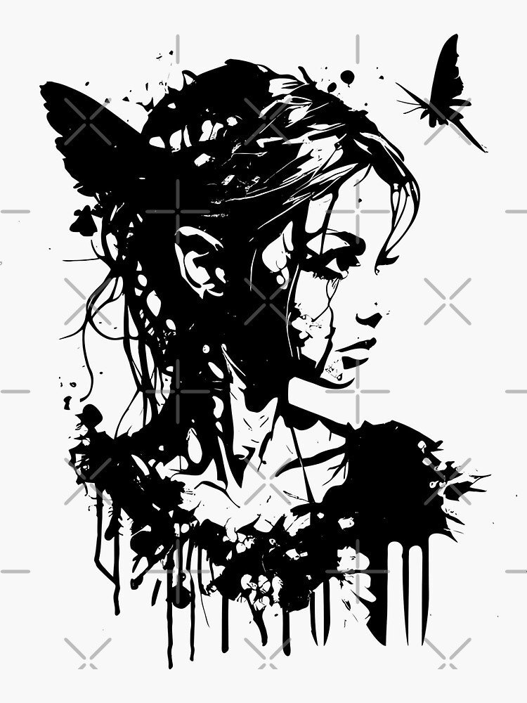 "beautiful fae elf graffiti style" Sticker for Sale by badbug | Redbubble