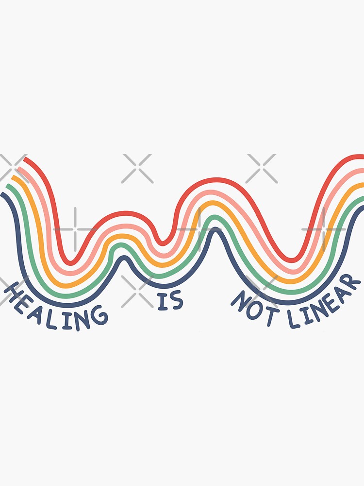 "Healing Is Not Linear, Mental Health Awareness, Positivity" Sticker ...