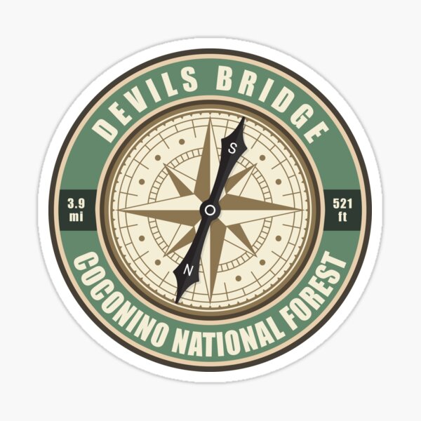 "Devils Bridge Arizona Compass Hiking Badge" Sticker for Sale by ...