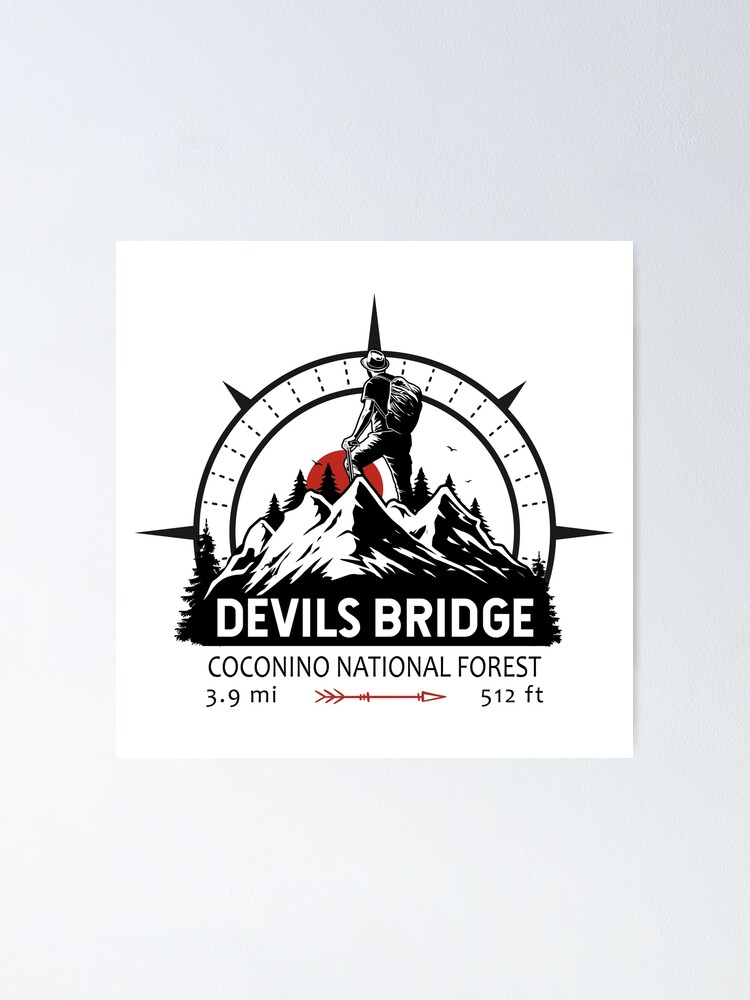 "Devils Bridge Arizona Hiker Compass" Poster for Sale by KrisSidDesigns ...