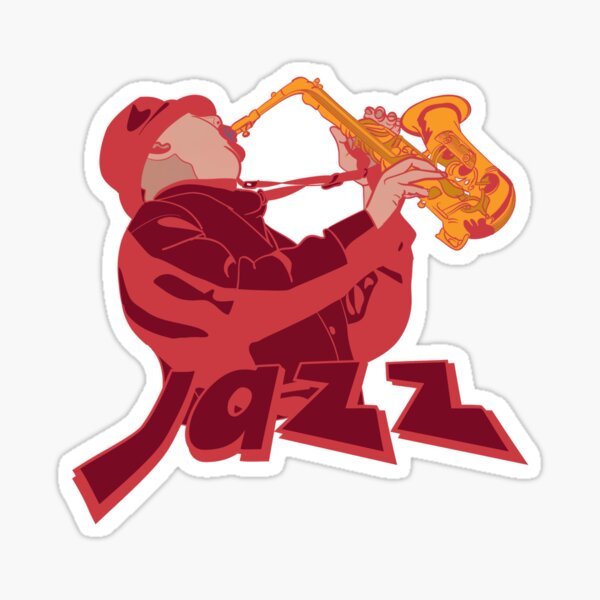 "jazz" Sticker for Sale by Krookedkamera | Redbubble