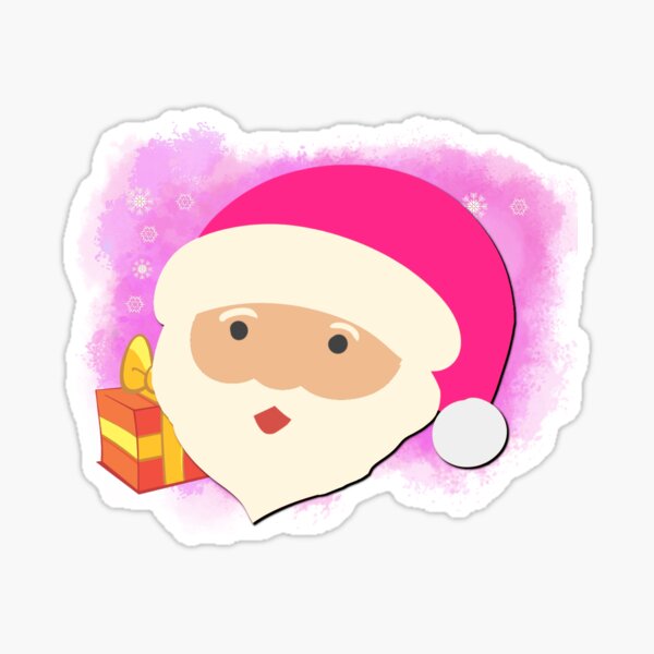 "Retro Vintage Pink Santa Claus" Sticker for Sale by MrJArts | Redbubble