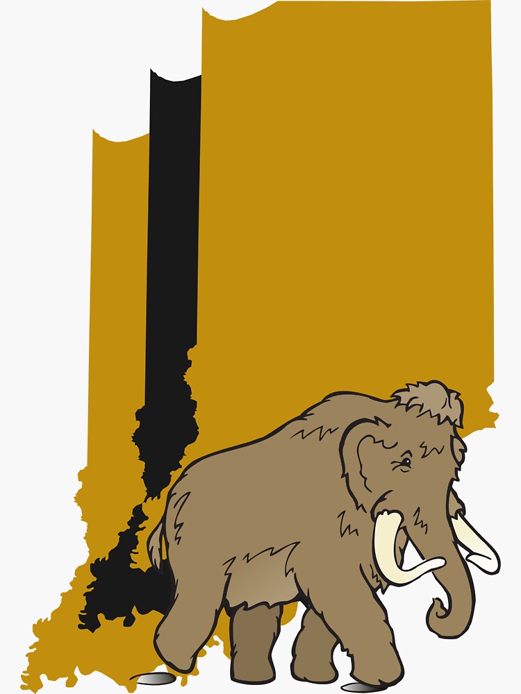 "Indiana Border, Mastodons" Sticker for Sale by LatterDaze | Redbubble