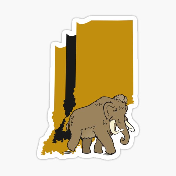 "Indiana Border, Mastodons" Sticker for Sale by LatterDaze | Redbubble