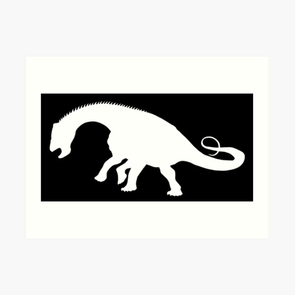 "Nigersaurus Dinosaur Silhouette (White)" Art Print for Sale by ...