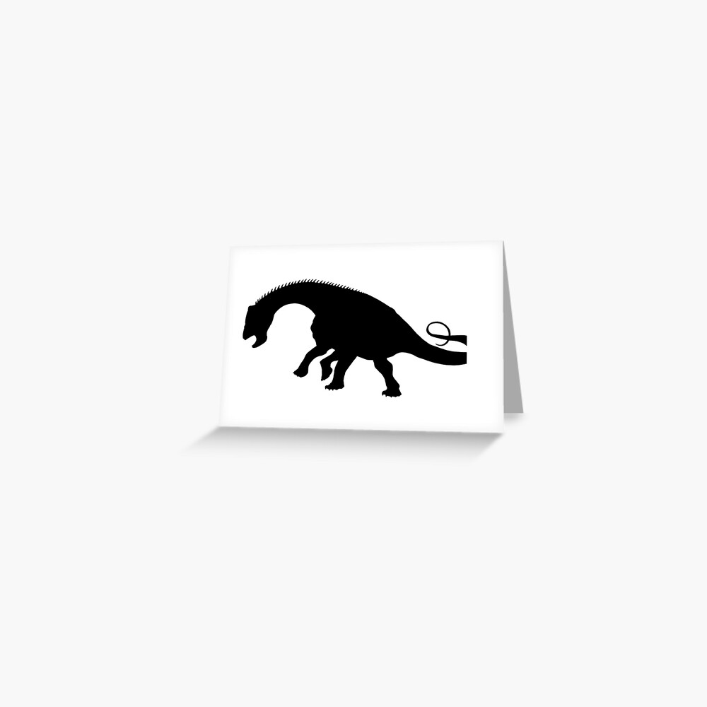 "Nigersaurus Dinosaur Silhouette (Black)" Greeting Card by ...
