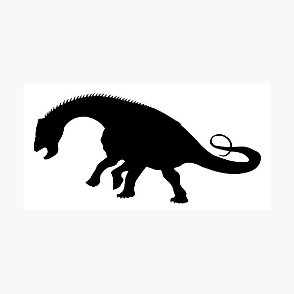 "Nigersaurus Dinosaur Silhouette (Black)" Photographic Print by ...
