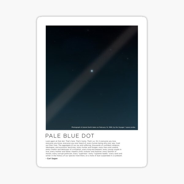 "Pale Blue Dot - Carl Sagan Science Physics" Sticker for Sale by ...