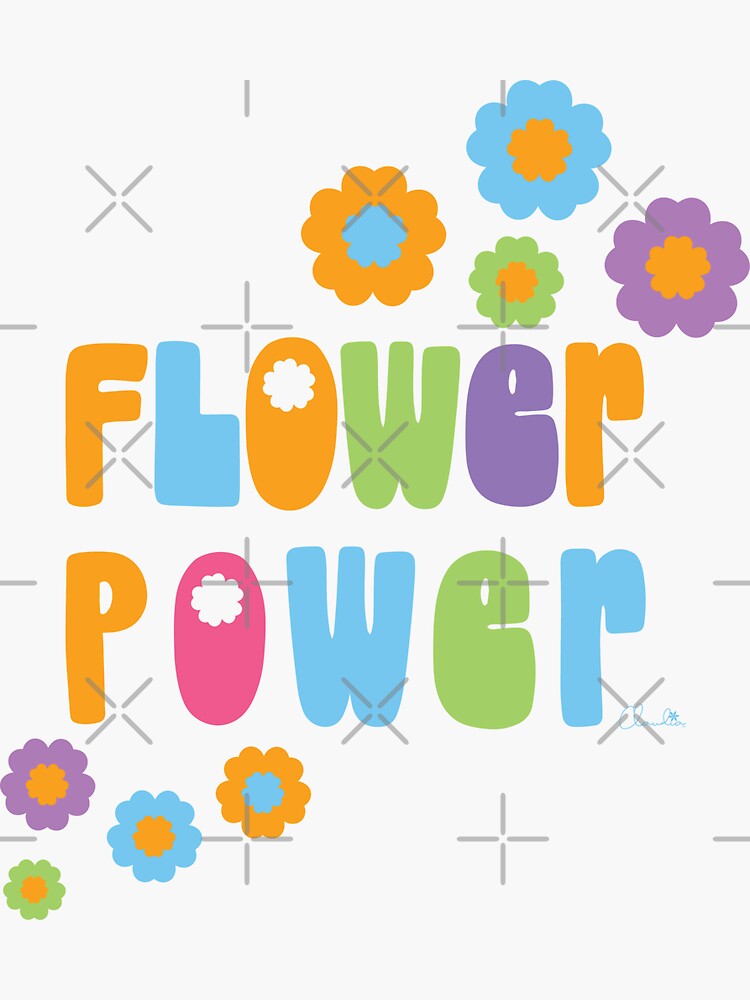"Multiple Color Flower Power Flowers" Sticker for Sale by ClaudiaFlores ...