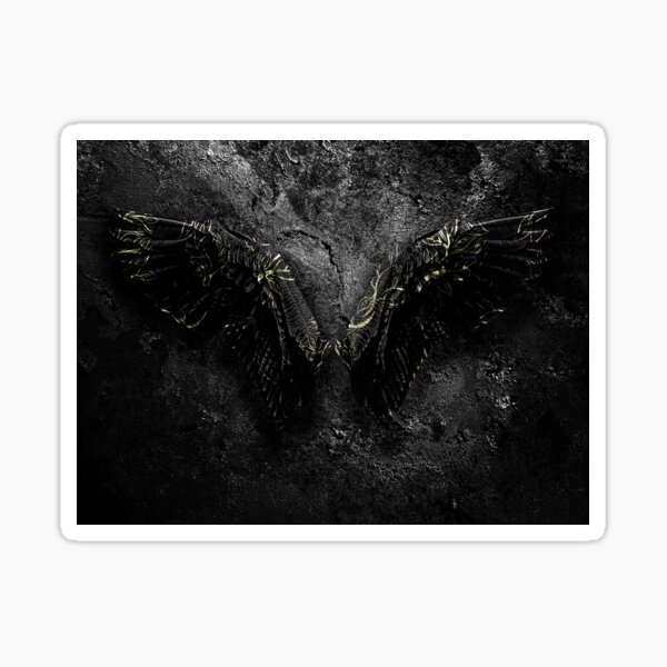 "Black wings" Sticker for Sale by SaschaHahnART | Redbubble