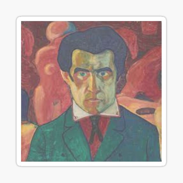 "wealthy men in abstract art towards movement in the arts" Sticker for ...