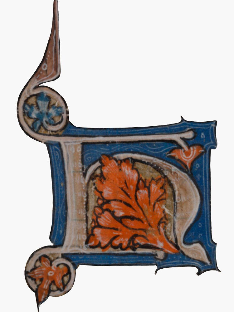 "Manuscript Lettering ‘H’ Early Irish Manuscript Illumination" Sticker ...