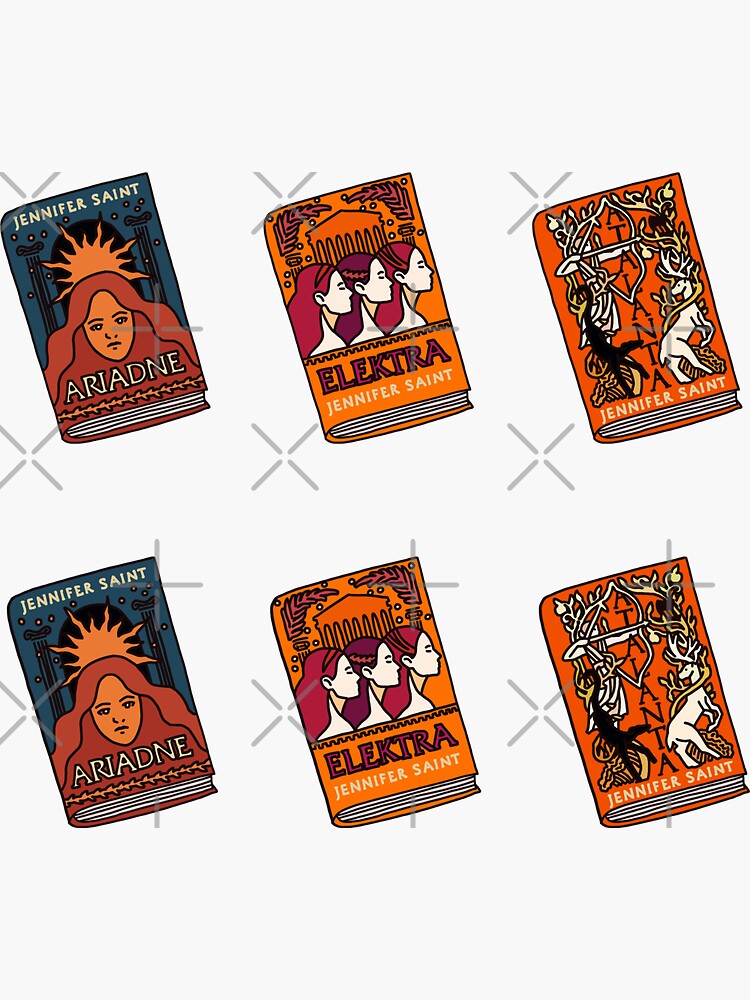 "Jennifer Saint book stack" Sticker for Sale by lalashellsArt | Redbubble