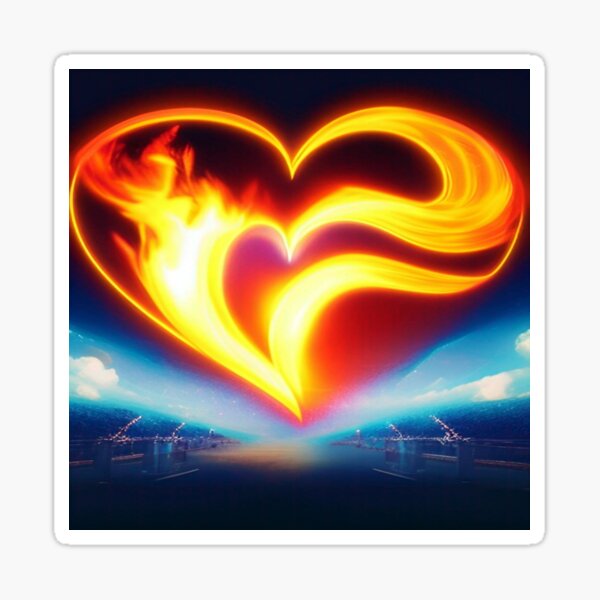 "Fire heart" Sticker for Sale by ZvezdanArt | Redbubble